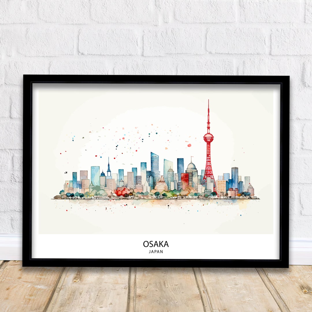 Osaka Japan Travel Print Osaka Wall Decor Osaka Cityscape Poster Japan ...