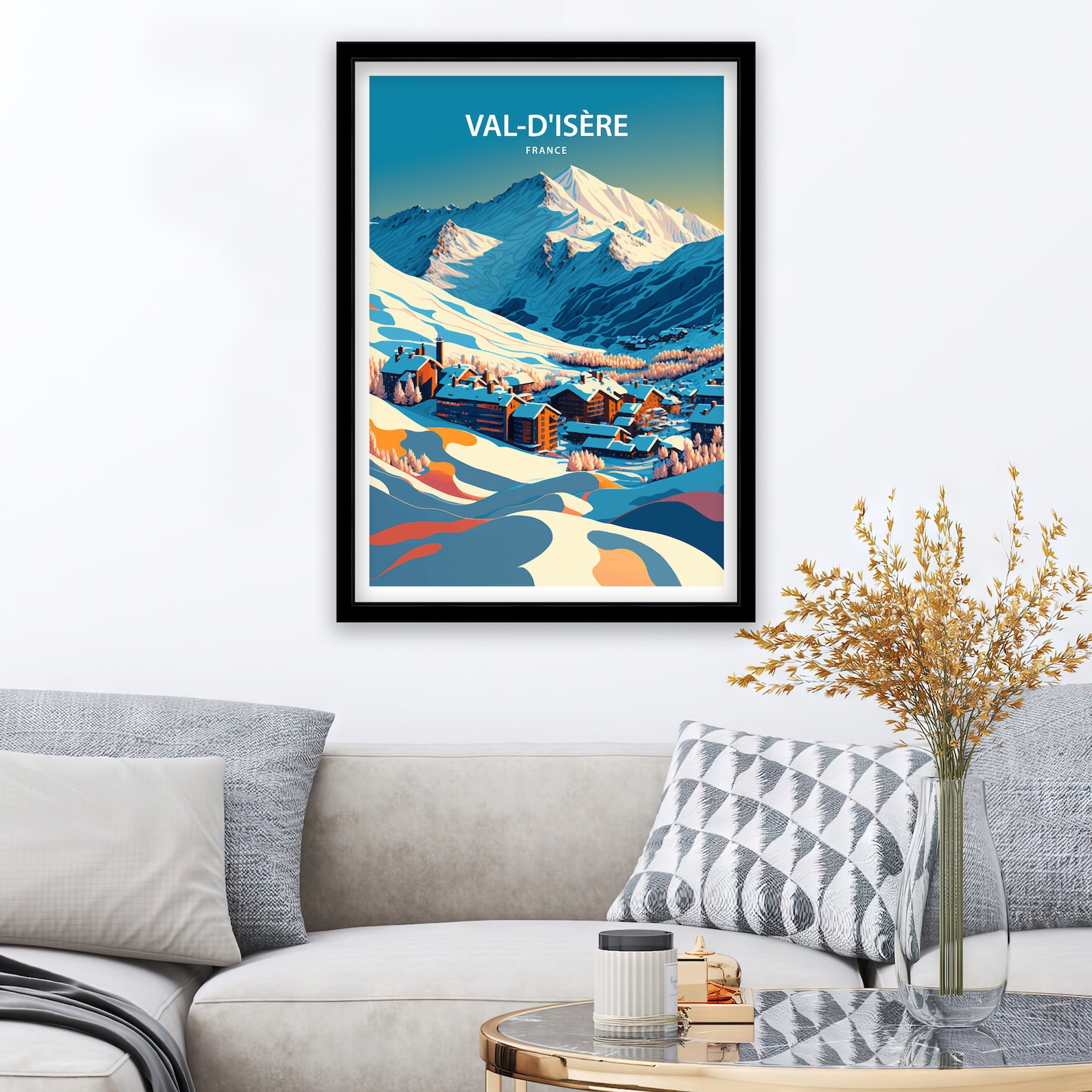 Val D'isere Travel Print | Ski Poster| Travel Poster| Ski Print| Val Di ...
