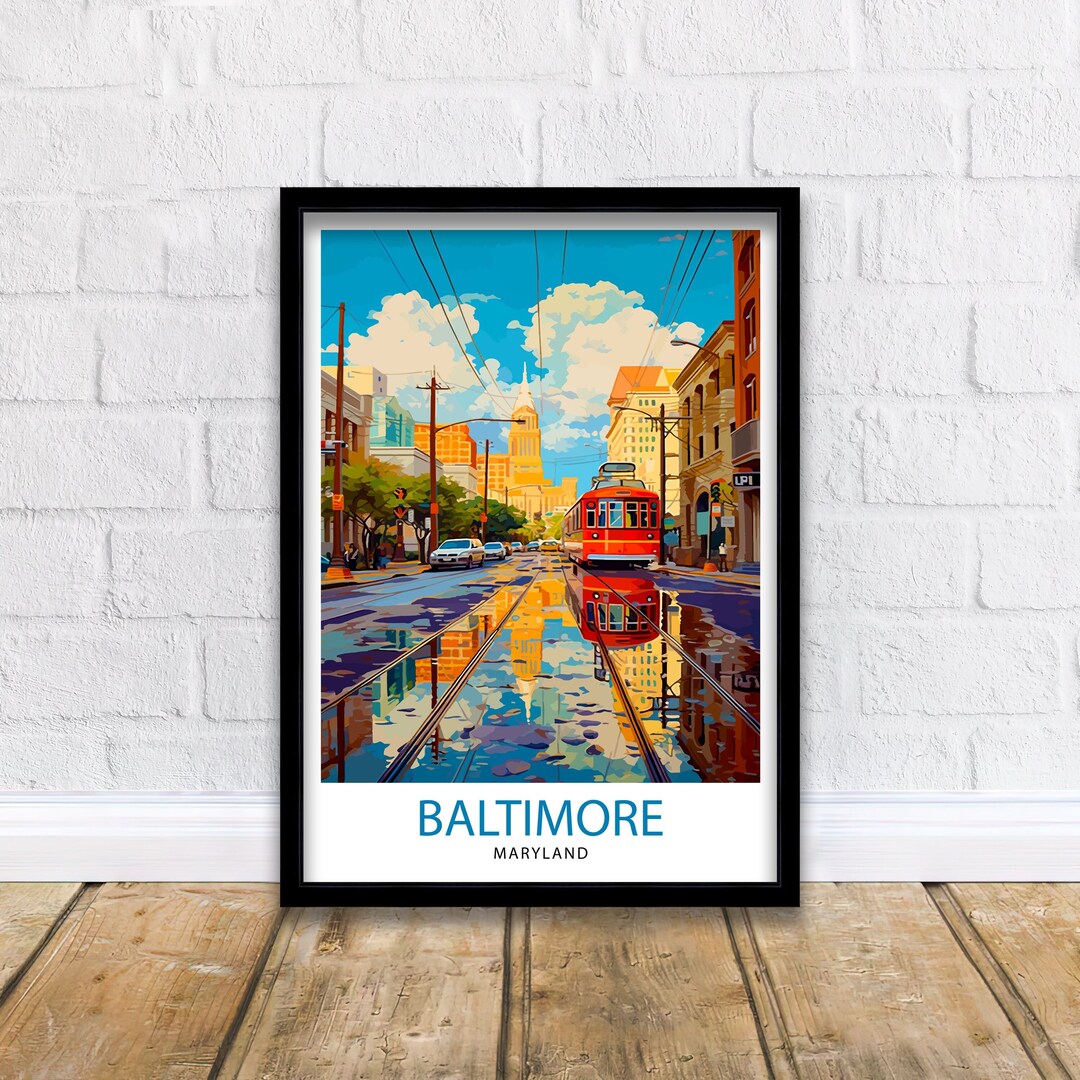 Baltimore Maryland Travel Print| Baltimore Wall Decor Baltimore Poster ...