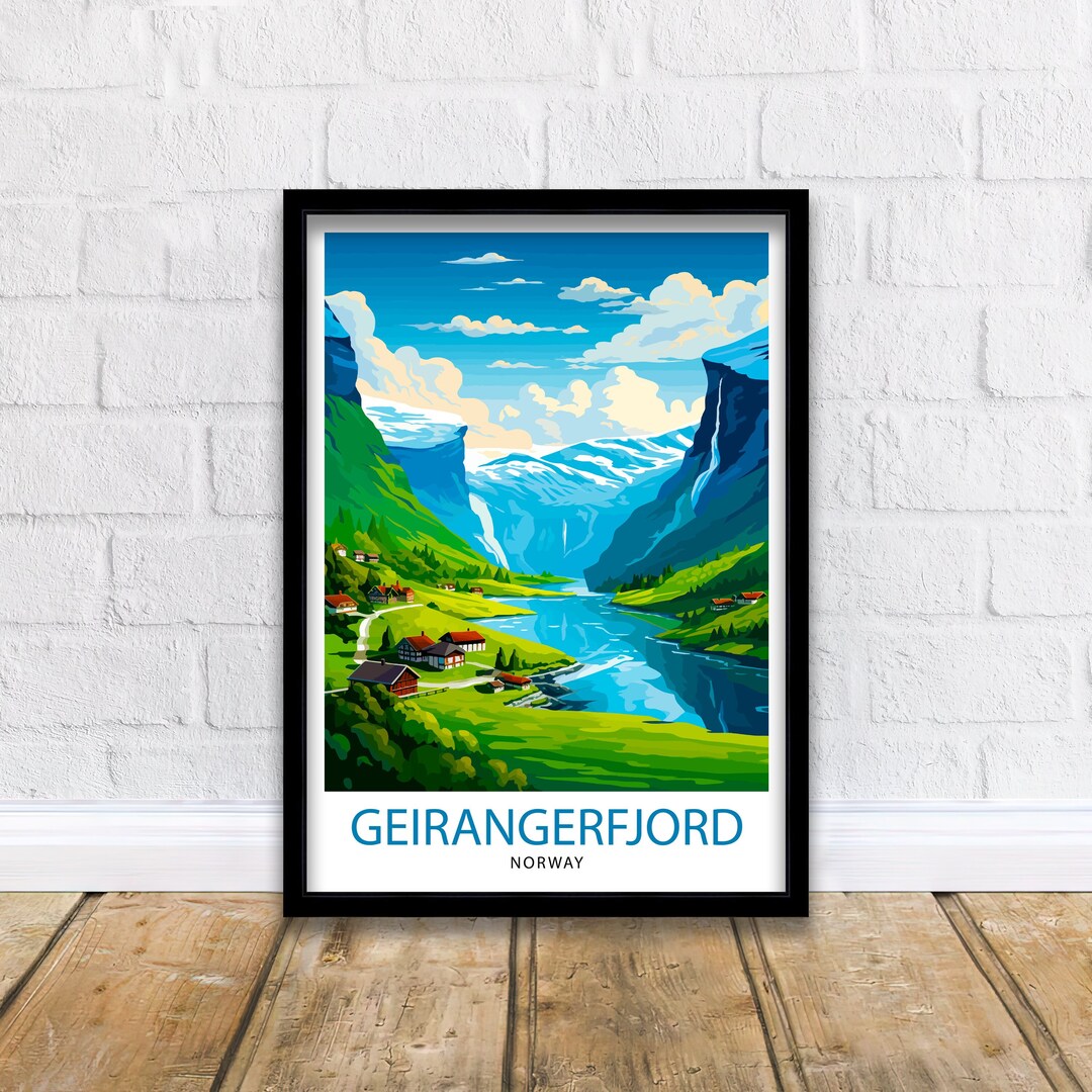 Geirangerfjord Norway Travel Print Geirangerfjord Wall Decor ...
