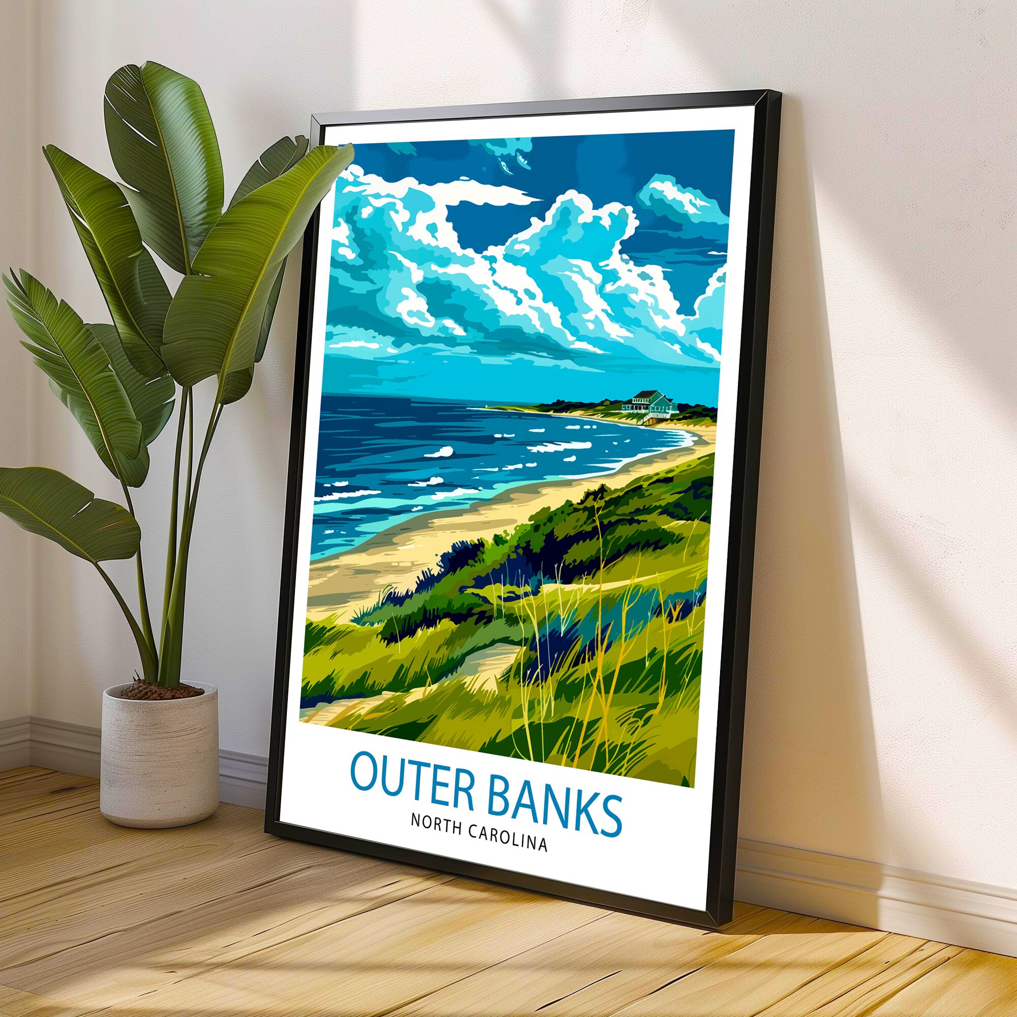 Outer Banks North Carolina Travel Print Wall Decor Wall Art Outer Banks ...