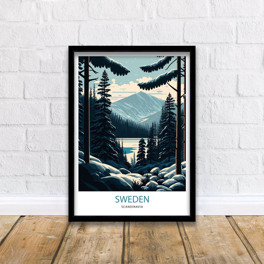Scandinavia Travel Print Sweden Travel Poster Stockholm Sweden Poster Norway Stockholm Print ...