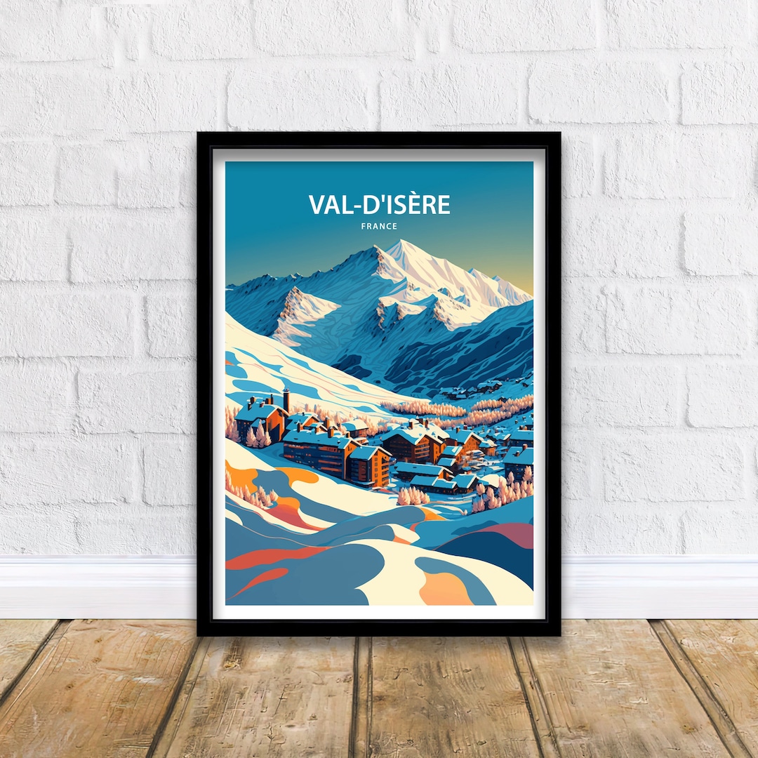 Val D'isere Travel Print Ski Poster Travel Poster Ski Print Val Di'sere ...