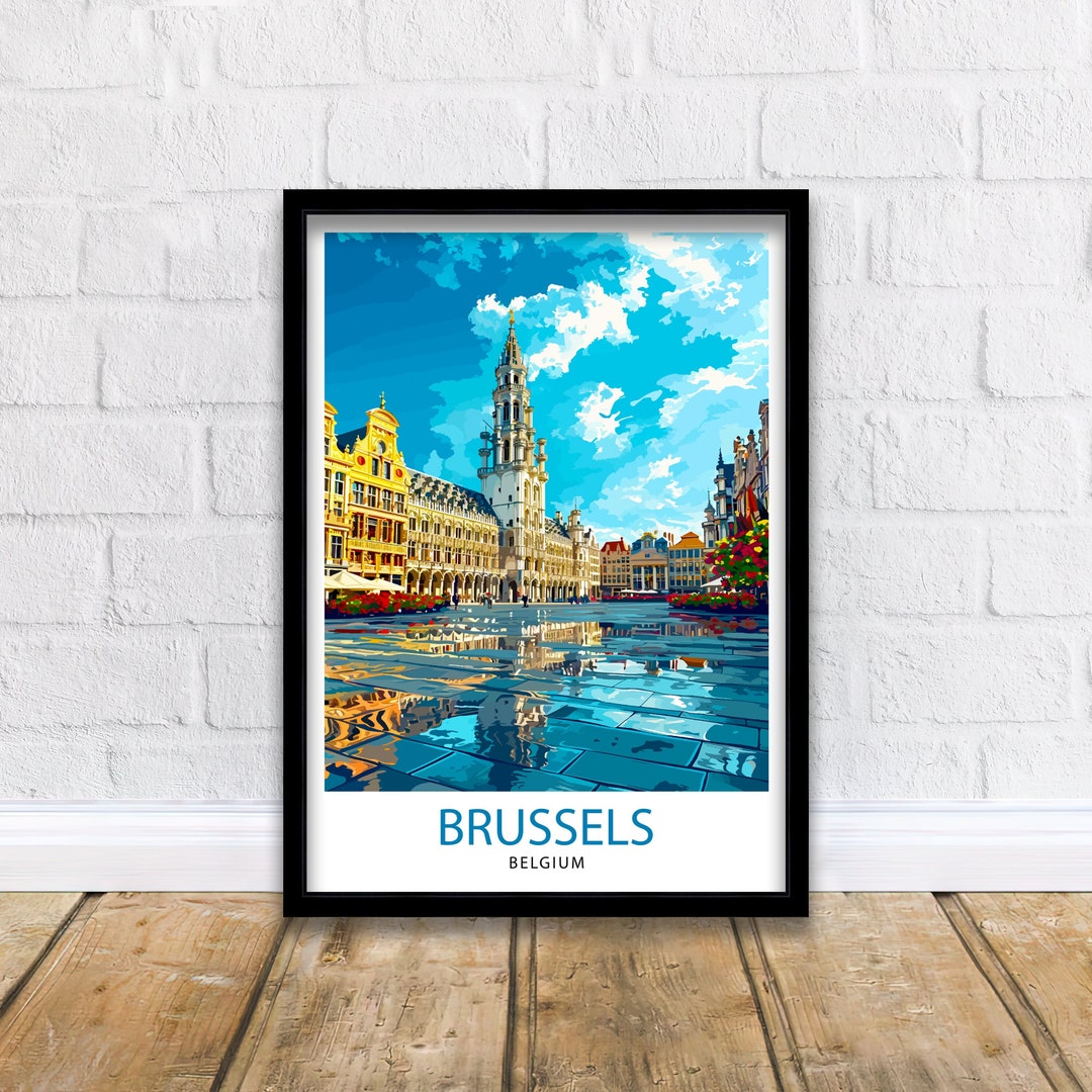 Brussels Belgium Travel Print Brussels Wall Decor Brussels Poster ...