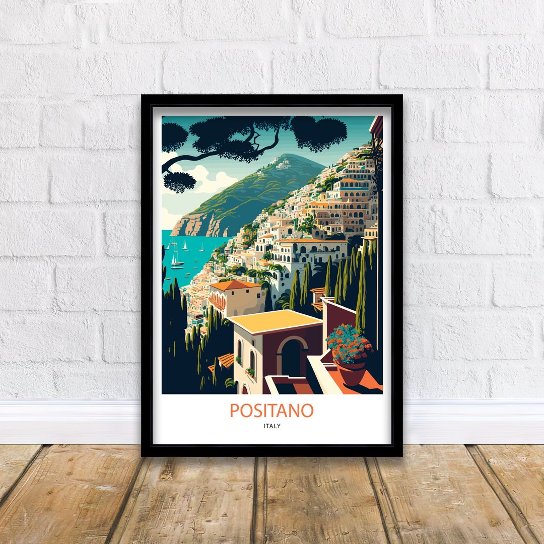 Positano Art Print | Amalfi Coast Print | Positano Print | Positano ...