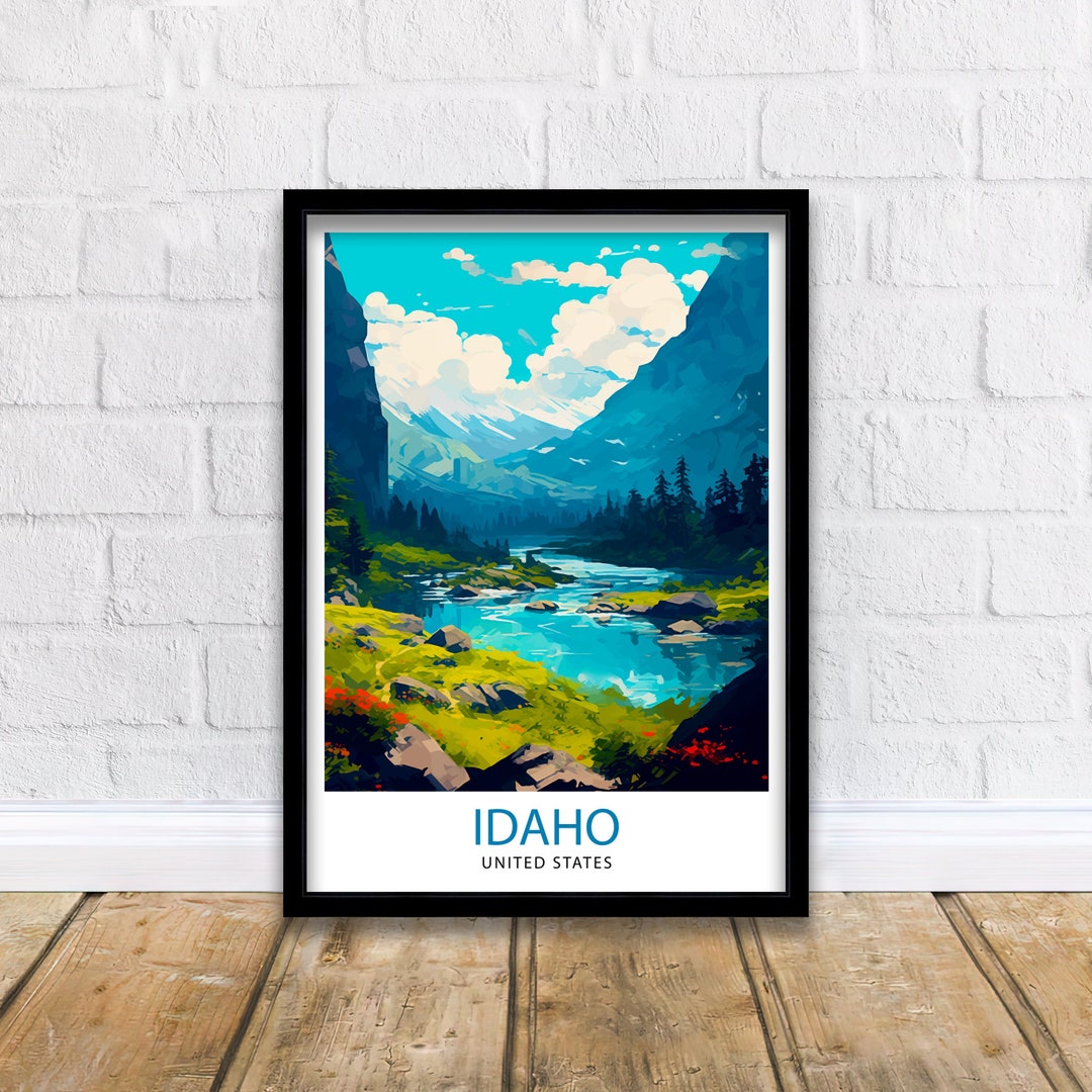 Idaho Travel Print| Idaho Wall Decor Idaho Poster USA Travel Prints ...