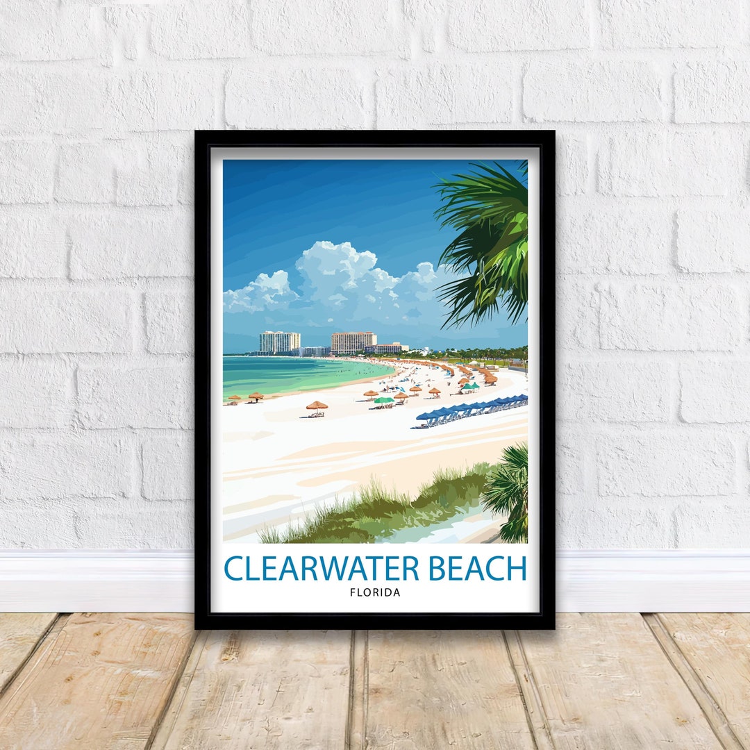 Clearwater Beach Florida Travel Print Wall Decor Wall Art Clearwater ...