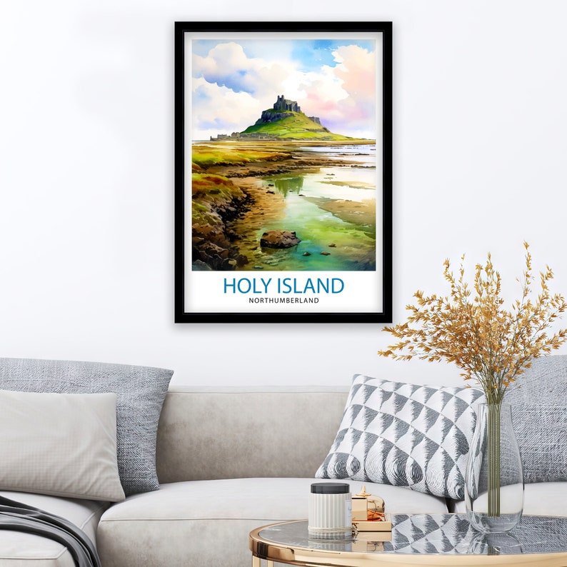 Holy Island Northumberland Travel Print Holy Island Wall Decor Holy ...