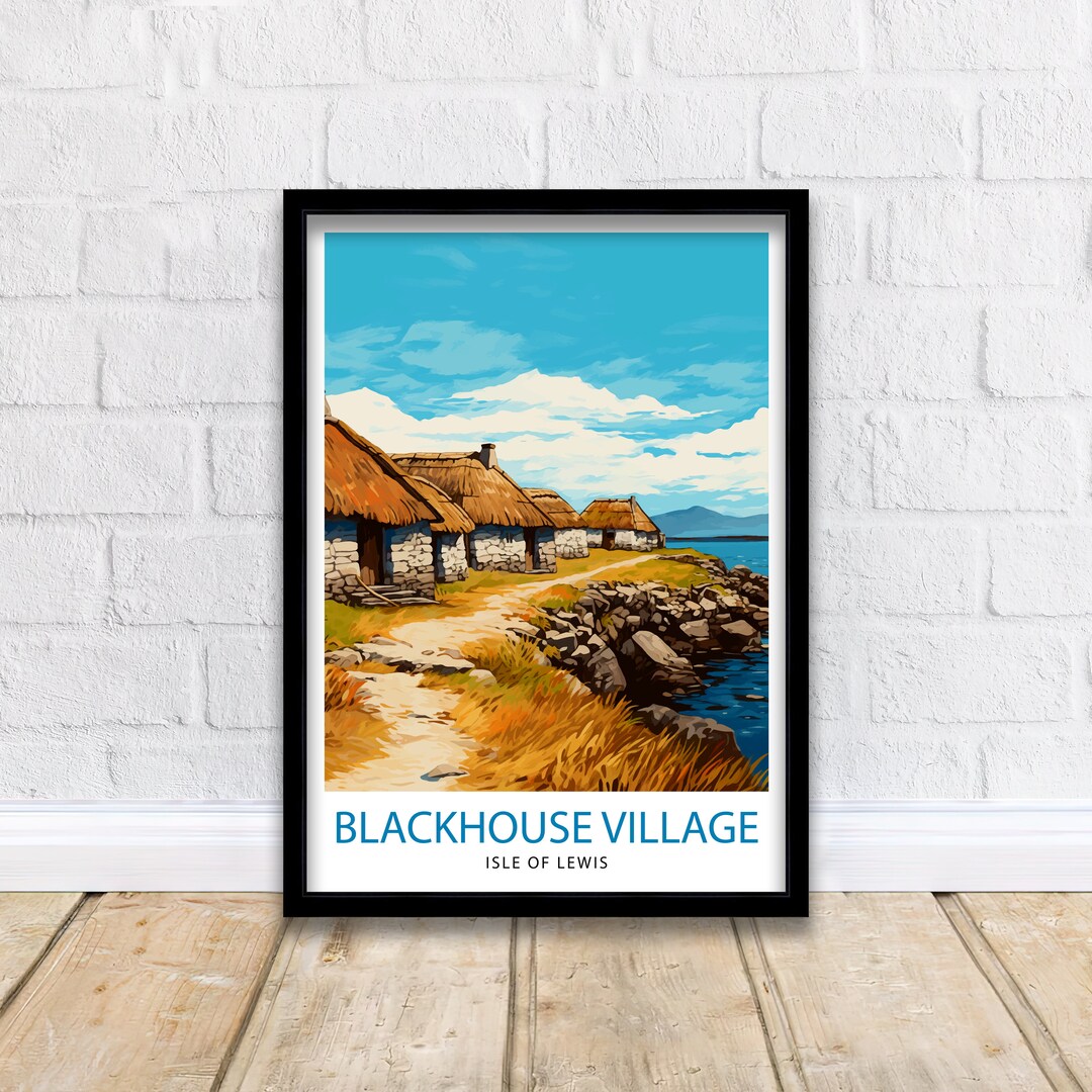 Blackhouse Village Isle of Lewis Print Scottish Traditional Homes Art ...