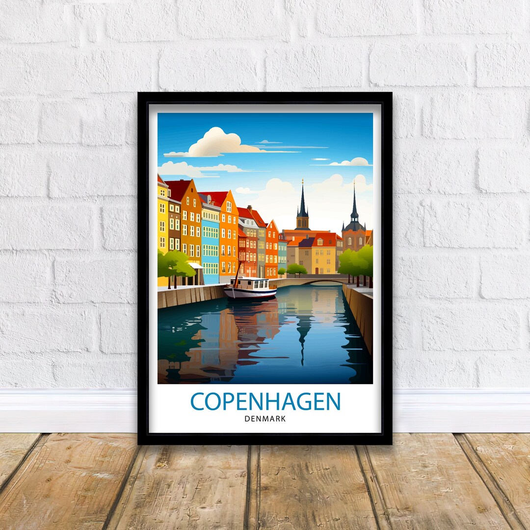 Copenhagen Travel Print Denmark Wall Art Copenhagen Home Decor ...