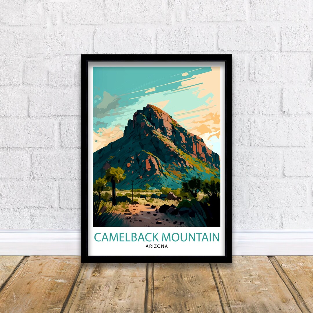 Camelback Mountain Arizona Travel Poster Desert Wall Art Arizona ...