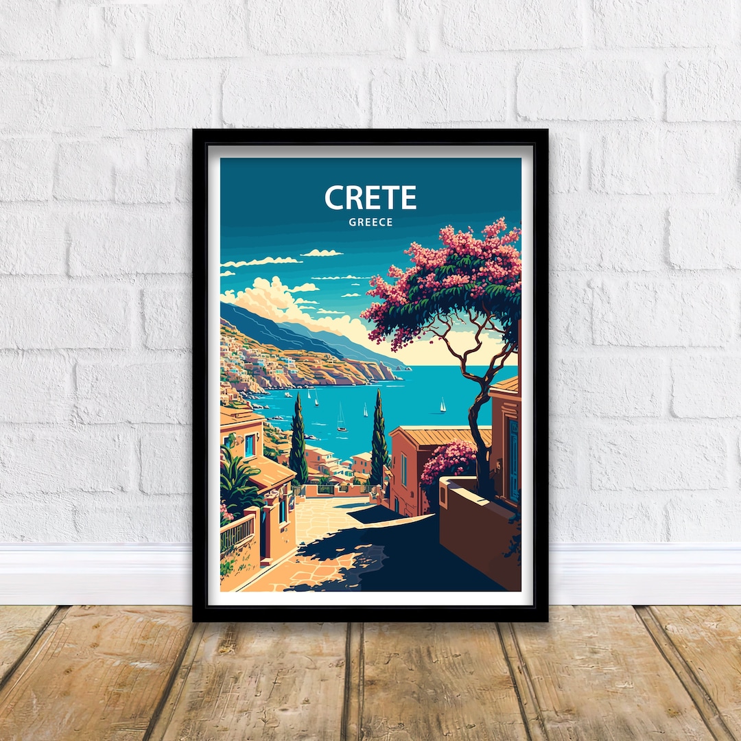 Crete Art Print | Travel Poster | Greece Travel Print | Crete Travel ...