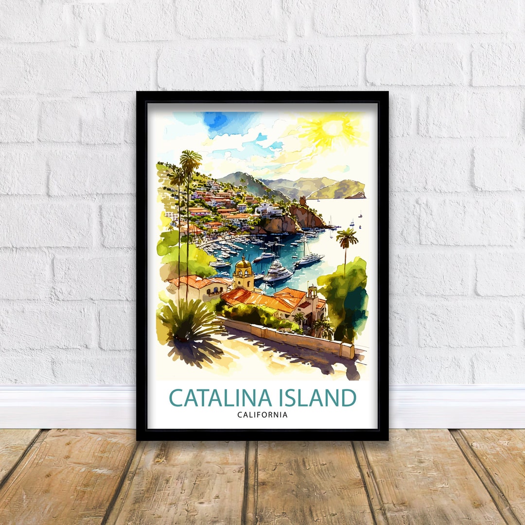 Catalina Island California Travel Print| Wall Art Decor Catalina Island ...