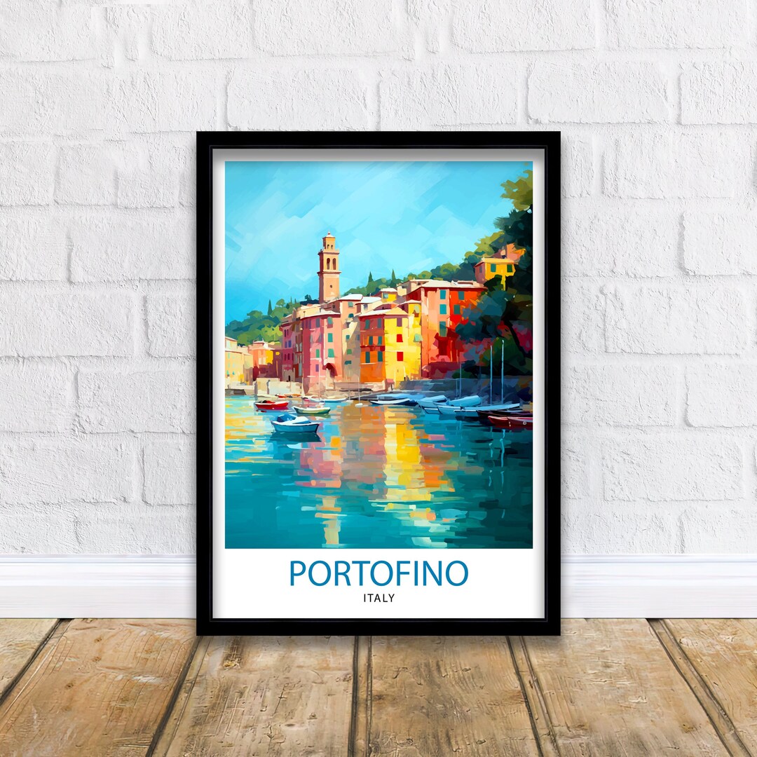Portofino Italy Travel Print Portofino Wall Decor Portofino Poster ...