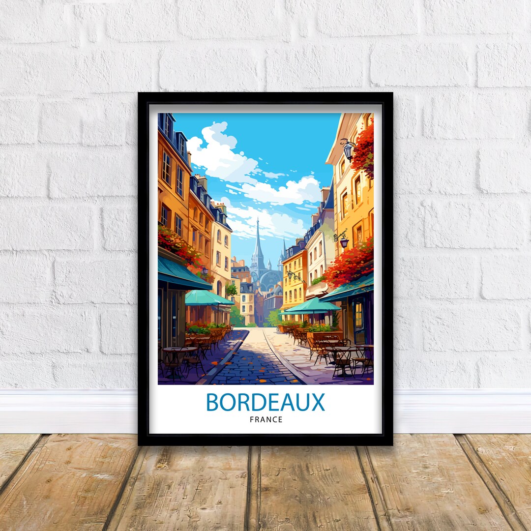 Bordeaux France Travel Print Bordeaux Wall Decor Bordeaux Poster France ...