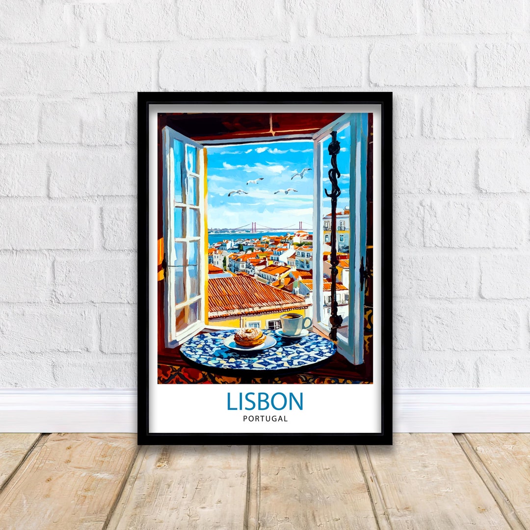 Lisbon Travel Poster Wall Decor Wall Art Lisbon Landscape Wall Hanging ...