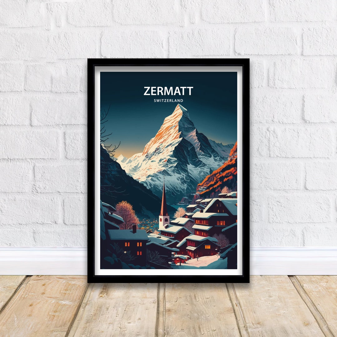 Zermatt Travel Print | Switzerland| Switzerland Poster| Zermatt Poster ...