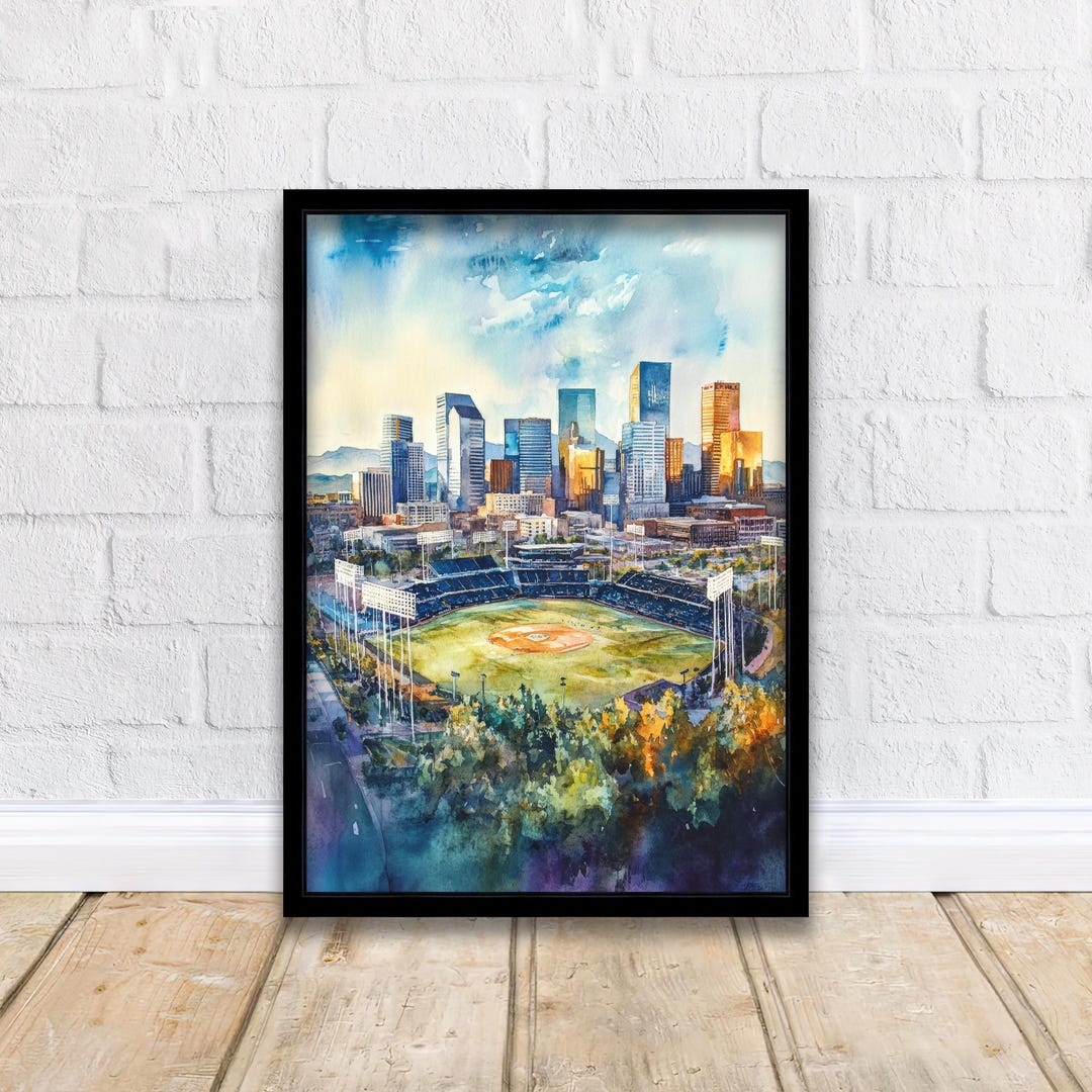 Denver Watercolor Painting Denver City Art Watercolor Landscape Denver ...