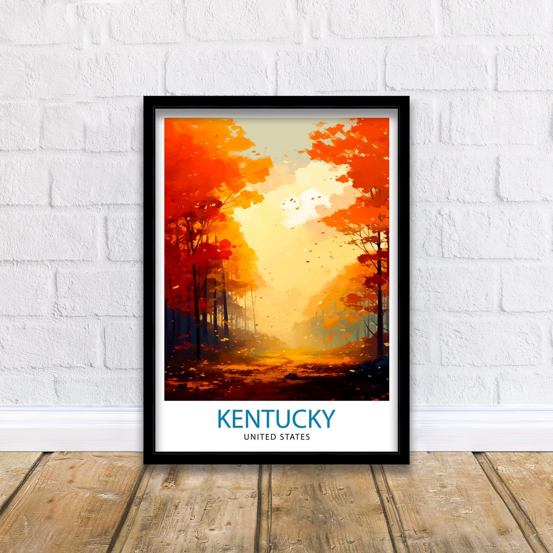 Kentucky USA Travel Print| Kentucky Wall Decor Kentucky Poster USA ...