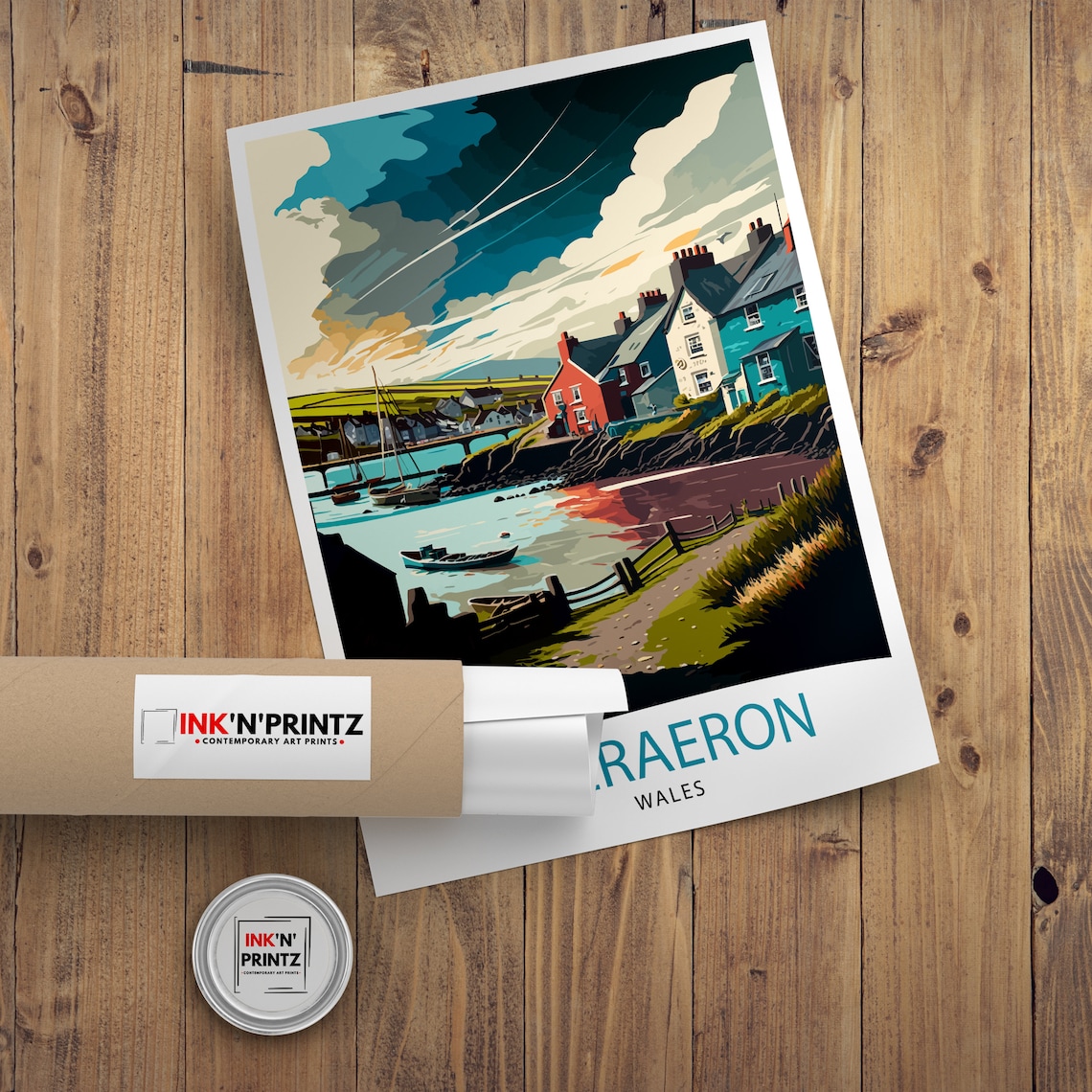 Aberaeron Wales Travel Print , Aberaeron Wall Art Wales Travel Poster ...