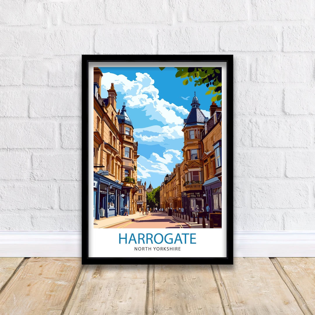 Harrogate Yorkshire Print English Spa Town Art Victorian Architecture ...