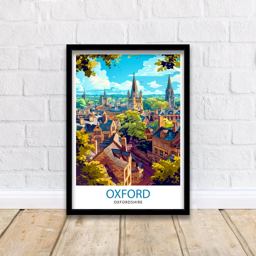 Oxford England Travel Print Wall Decor Wall Art Oxford Wall Hanging ...