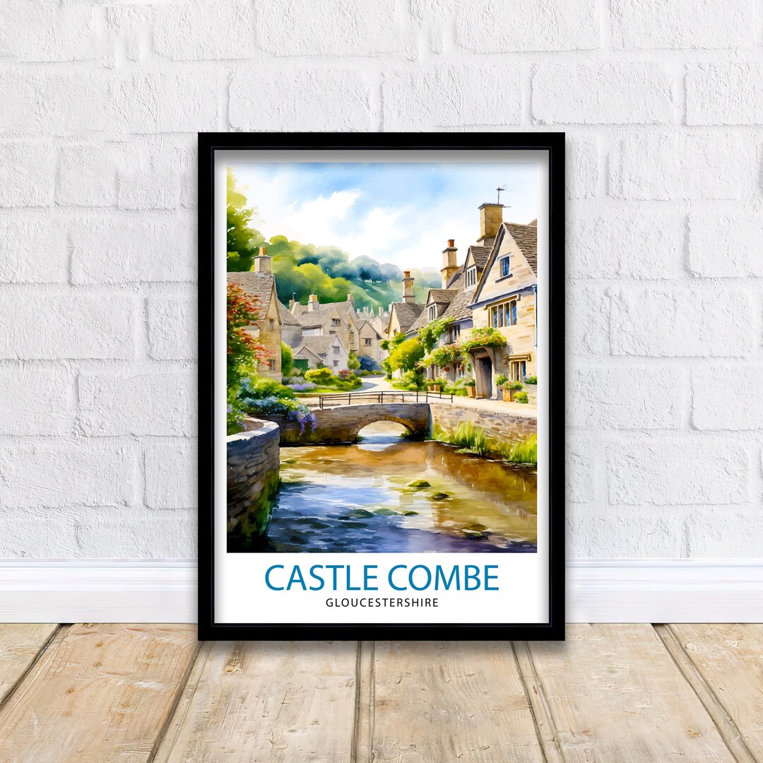 Castle Combe Travel Print Wall Decor Wall Art Castle Combe Wall Hanging ...