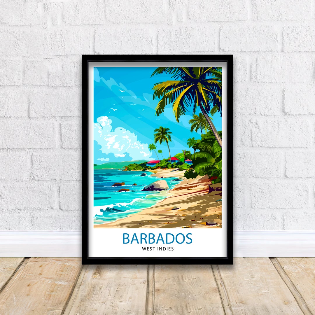 Barbados Travel Print Wall Decor Wall Art Barbados Wall Hanging Home ...