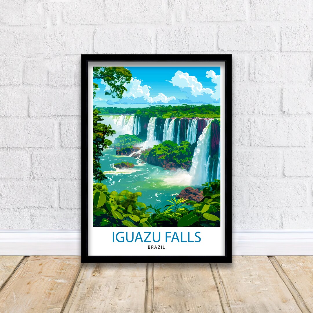 Iguazu Falls Argentina Travel Print Iguazu Wall Decor Iguazu Poster ...
