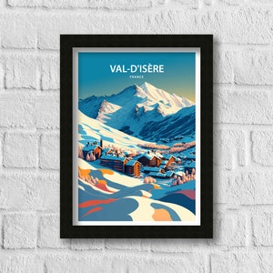 Val D'isere Travel Print | Ski Poster| Travel Poster| Ski Print| Val Di ...