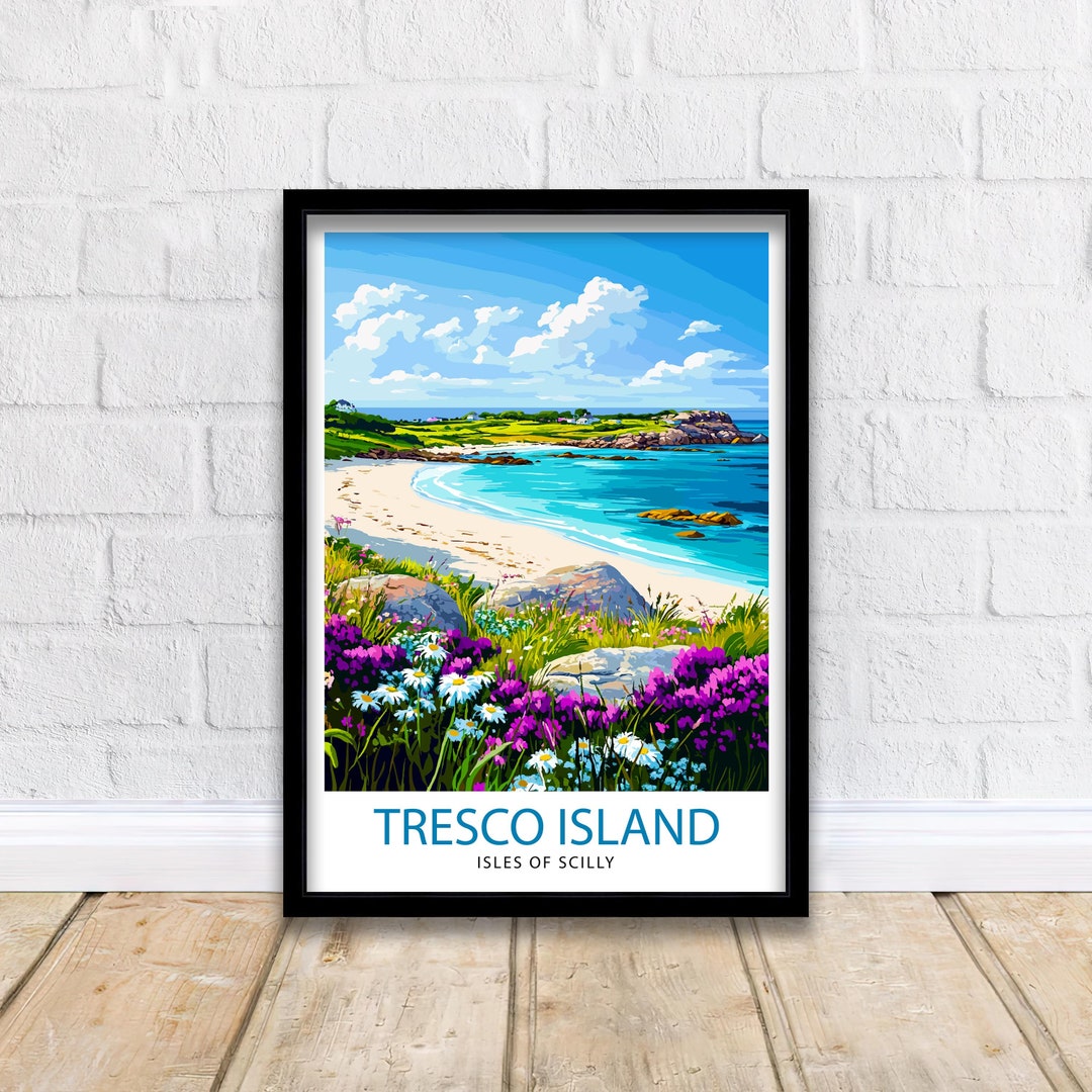 Tresco Island Isles of Scilly Travel Poster Wall Decor Wall Art Tresco ...