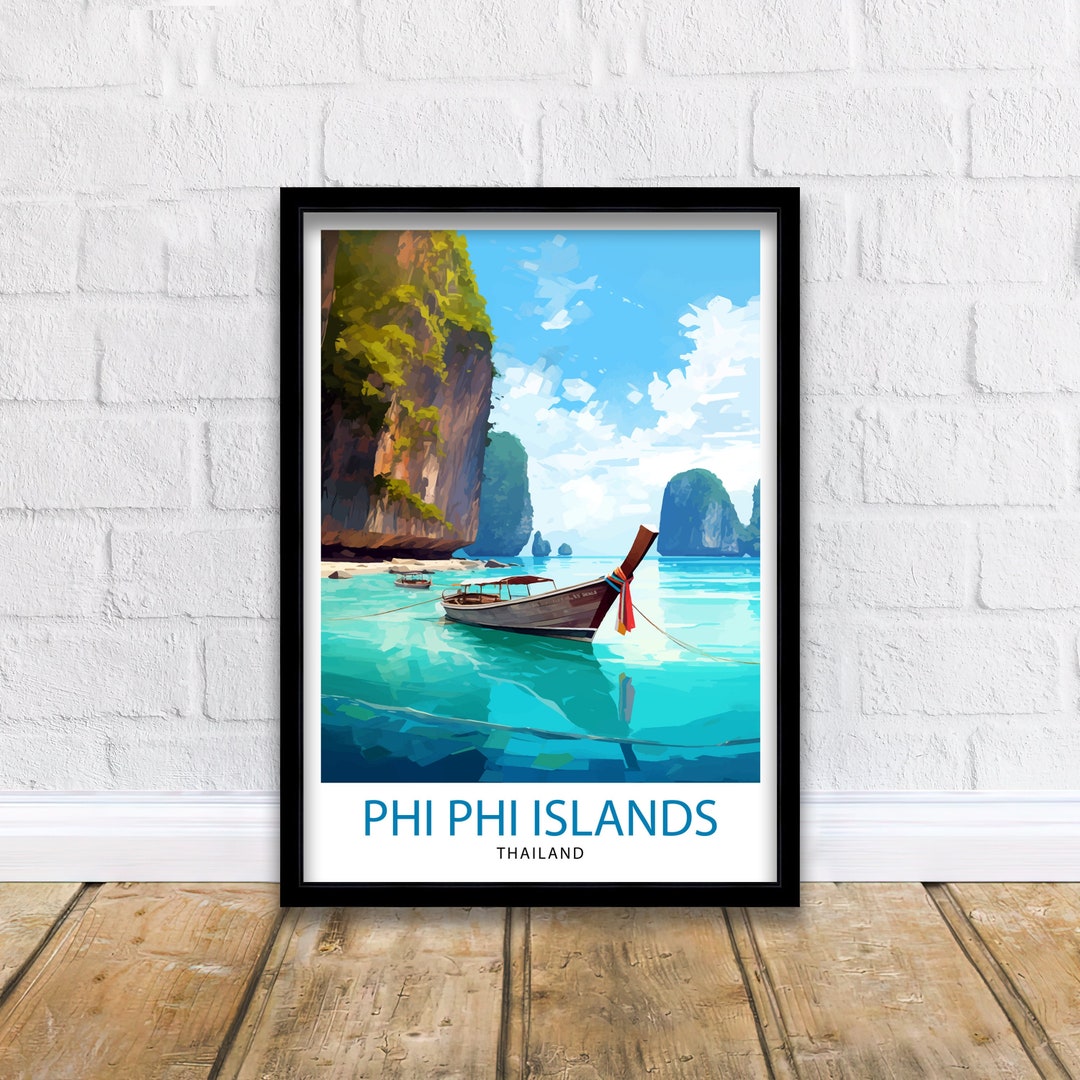 Phi Phi Islands Thailand Travel Print Tropical Wall Decor Phi Phi ...