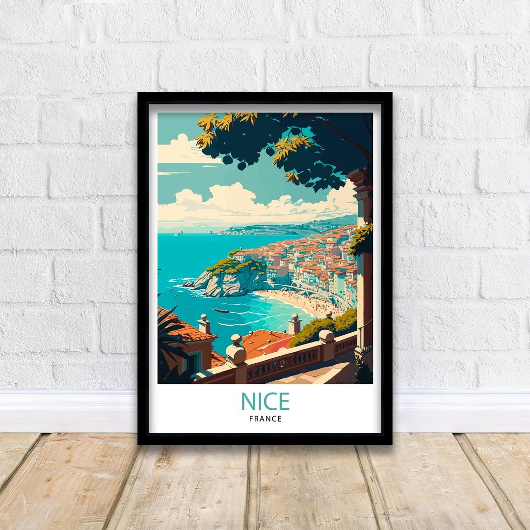 Nice France Travel Print Nice Wall Art Nice Poster French Riviera Decor ...
