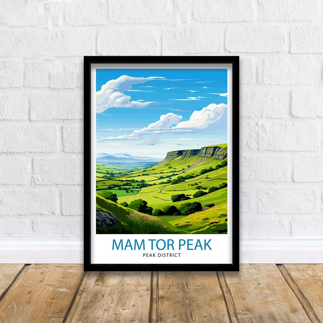 Mam Tor Peak District Travel Print Peak District Wall Decor Mam Tor ...