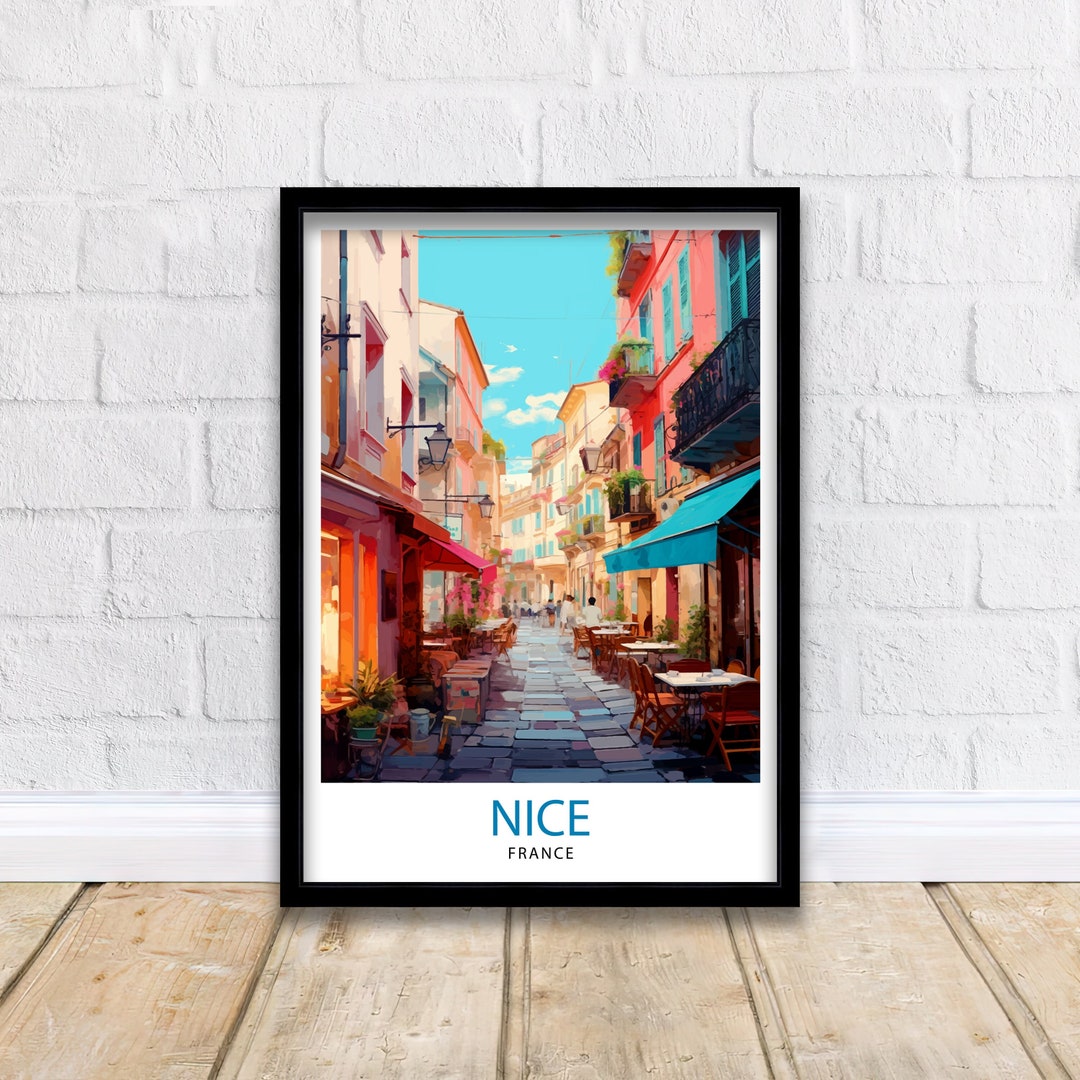 Nice France Travel Print Nice Wall Art Nice Poster French Riviera Decor ...