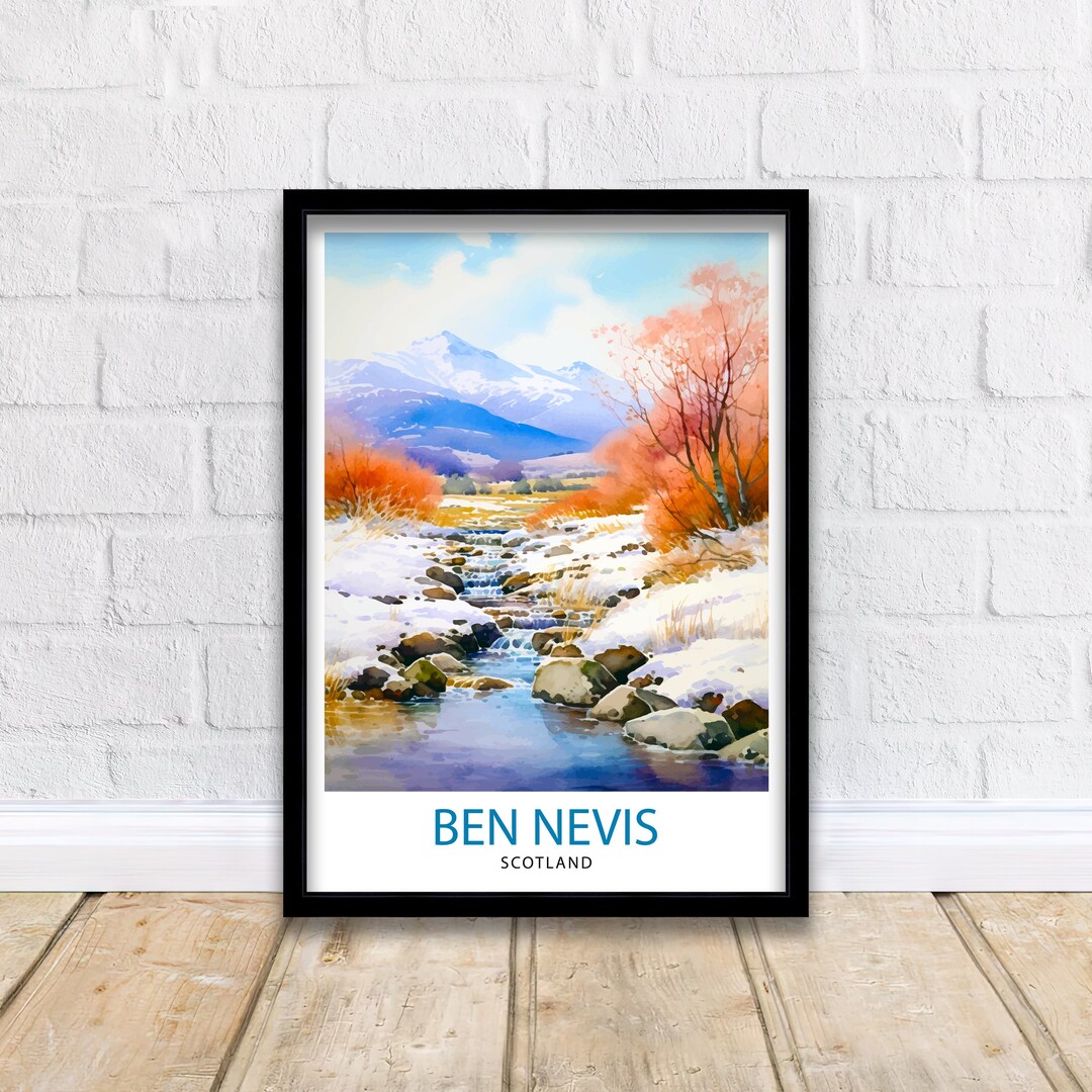 Ben Nevis Print Scottish Mountain Decor Fort William Scotland Wall Art ...