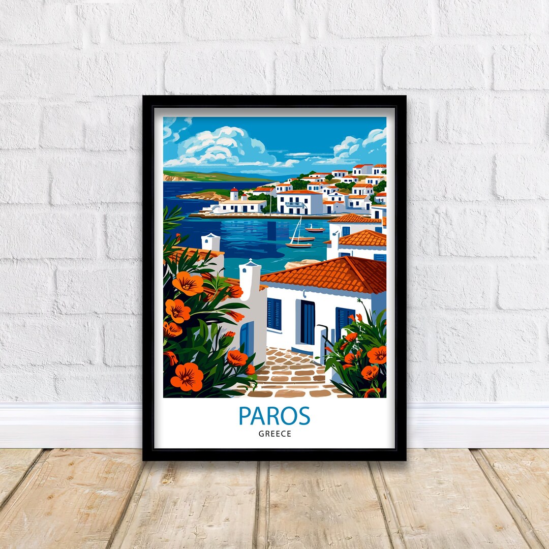 Paros Greece Print Greek Island Art Cyclades Seascape Poster Paros ...