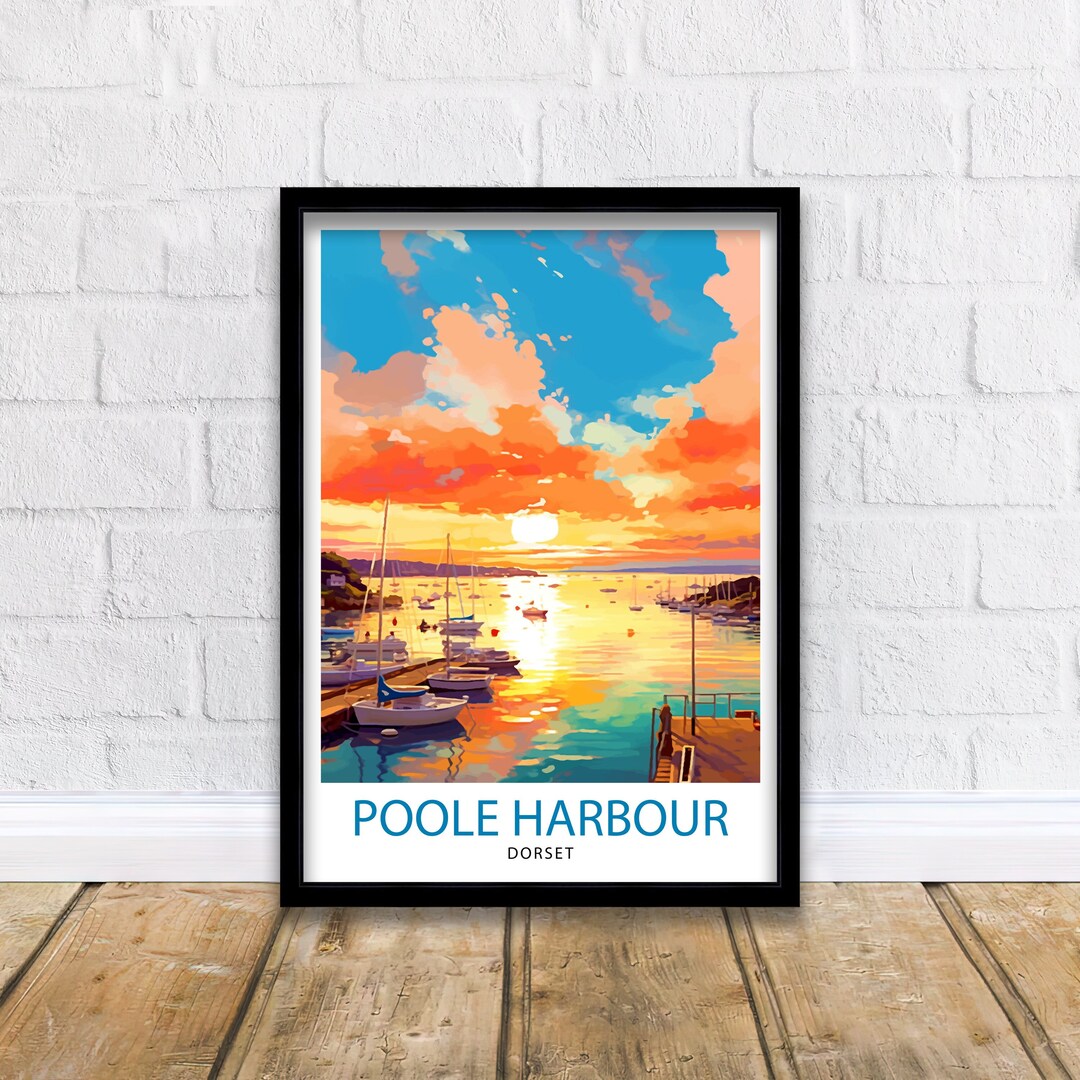 Poole Harbour Dorset Travel Print Poole Harbour Wall Decor Poole ...
