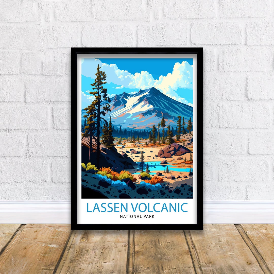 Lassen Volcanic National Park Travel Print Lassen Wall Art Lassen Decor ...
