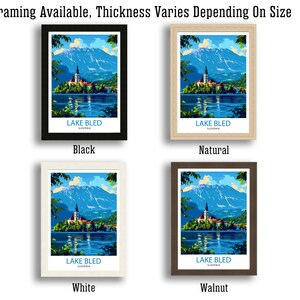 Lake Bled Slovenia Travel Poster Alpine Lake Art Bled Castle Print ...