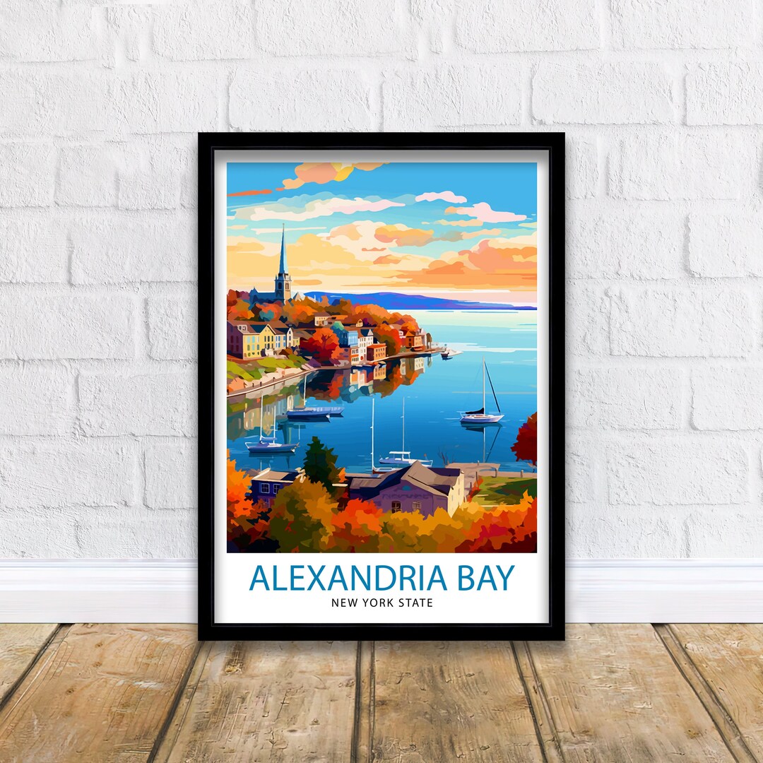 Alexandria Bay New York State Travel Print| New York Wall Decor ...