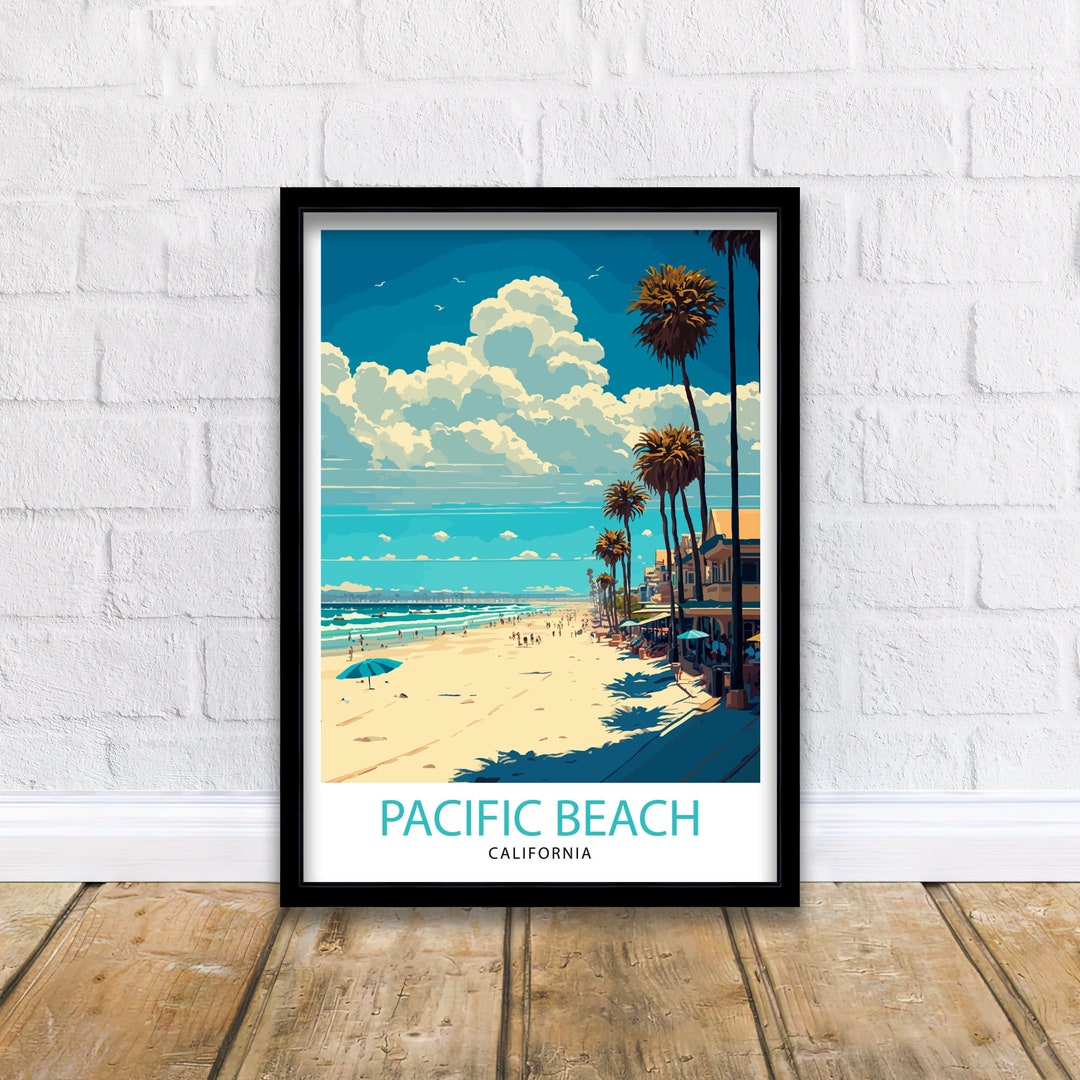 Pacific Beach California Travel Print| Wall Decor Pacific Beach ...