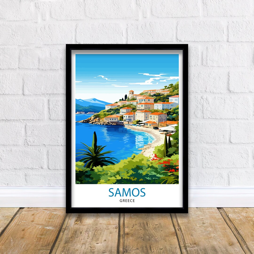 Samos Greece Travel Print Greek Island Wall Decor Samos Island Poster ...