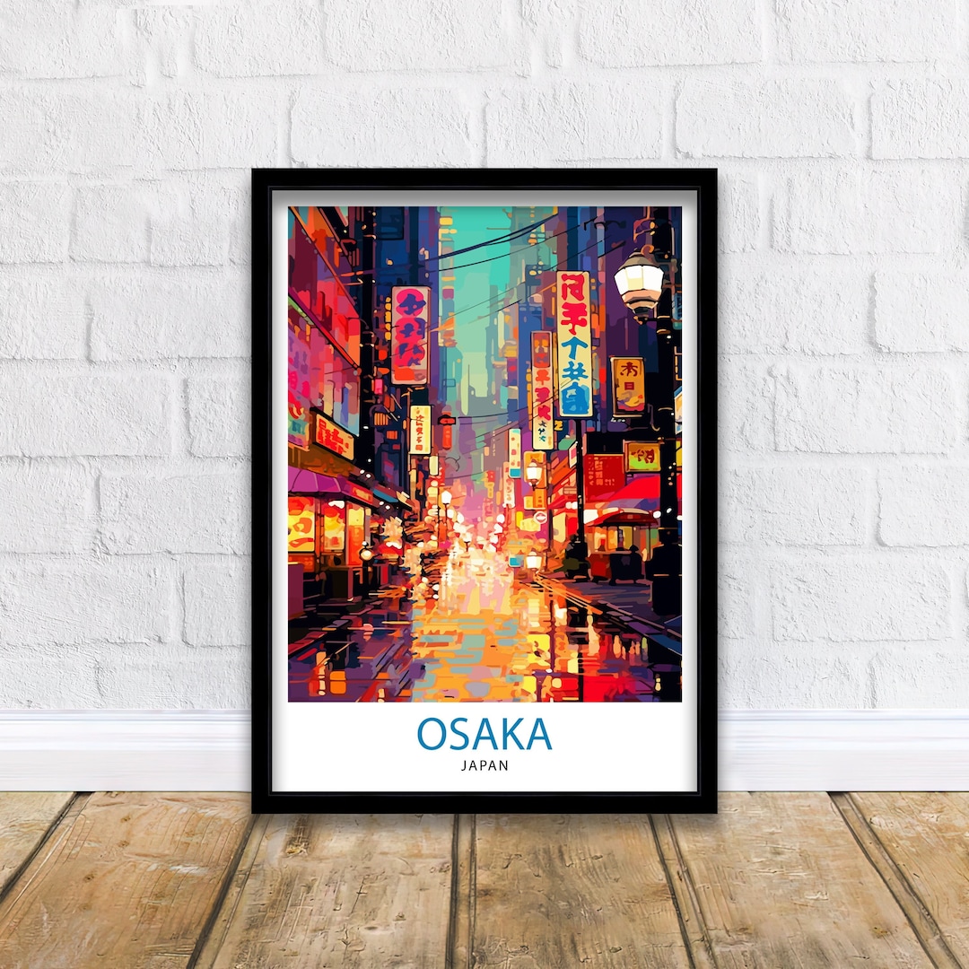 Osaka Japan Travel Print Osaka Wall Decor Osaka Cityscape Poster Japan ...
