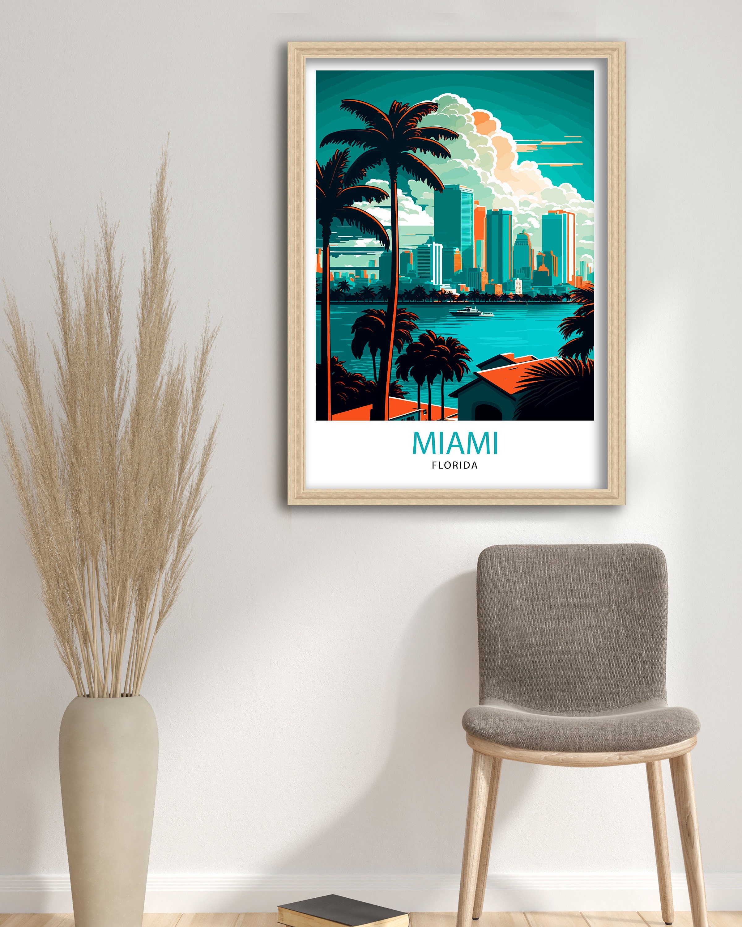 Miami Travel Print| Miami Wall Decor Miami Illustration Miami Florida ...