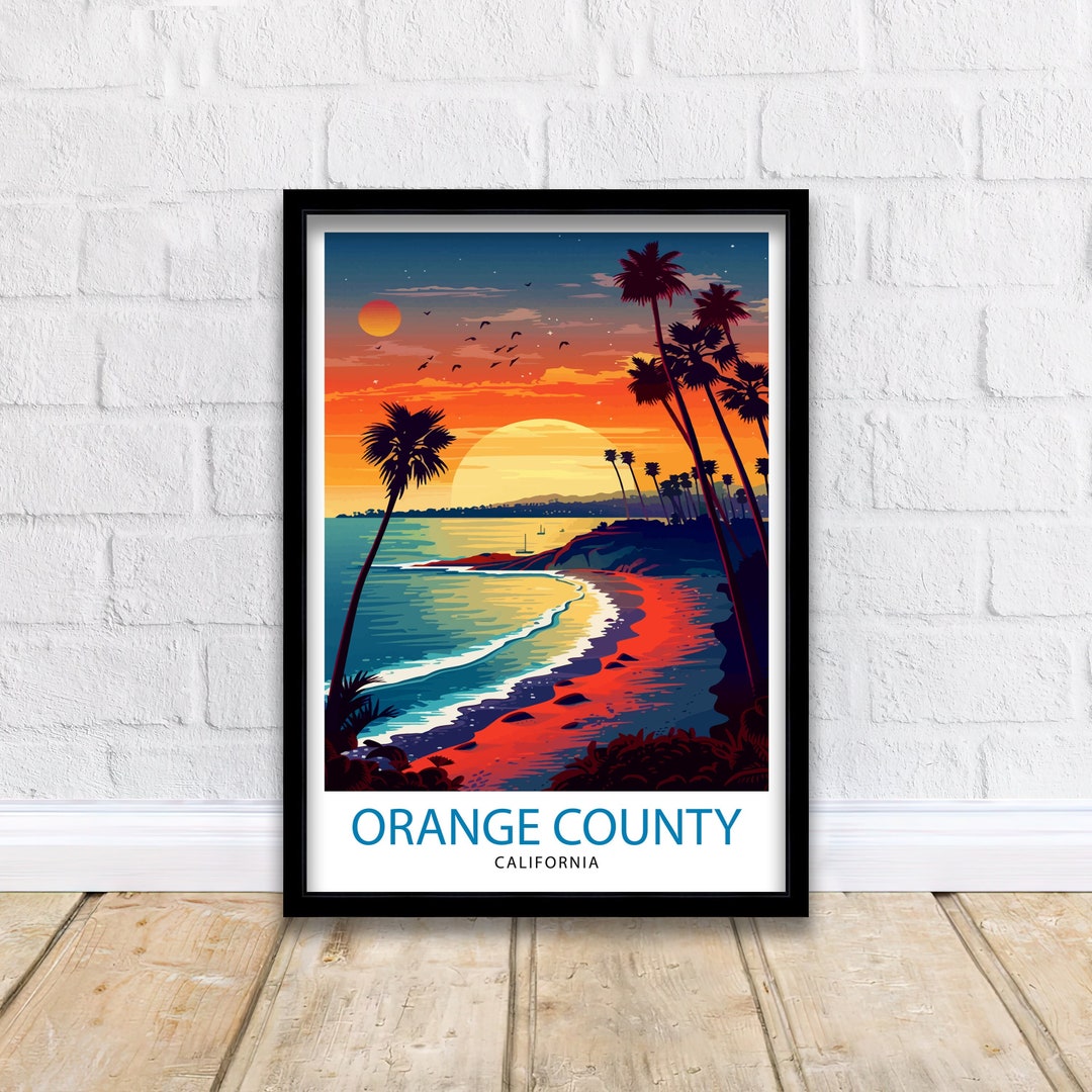 Orange County California Travel Print Wall Decor OC Wall Decor Orange ...