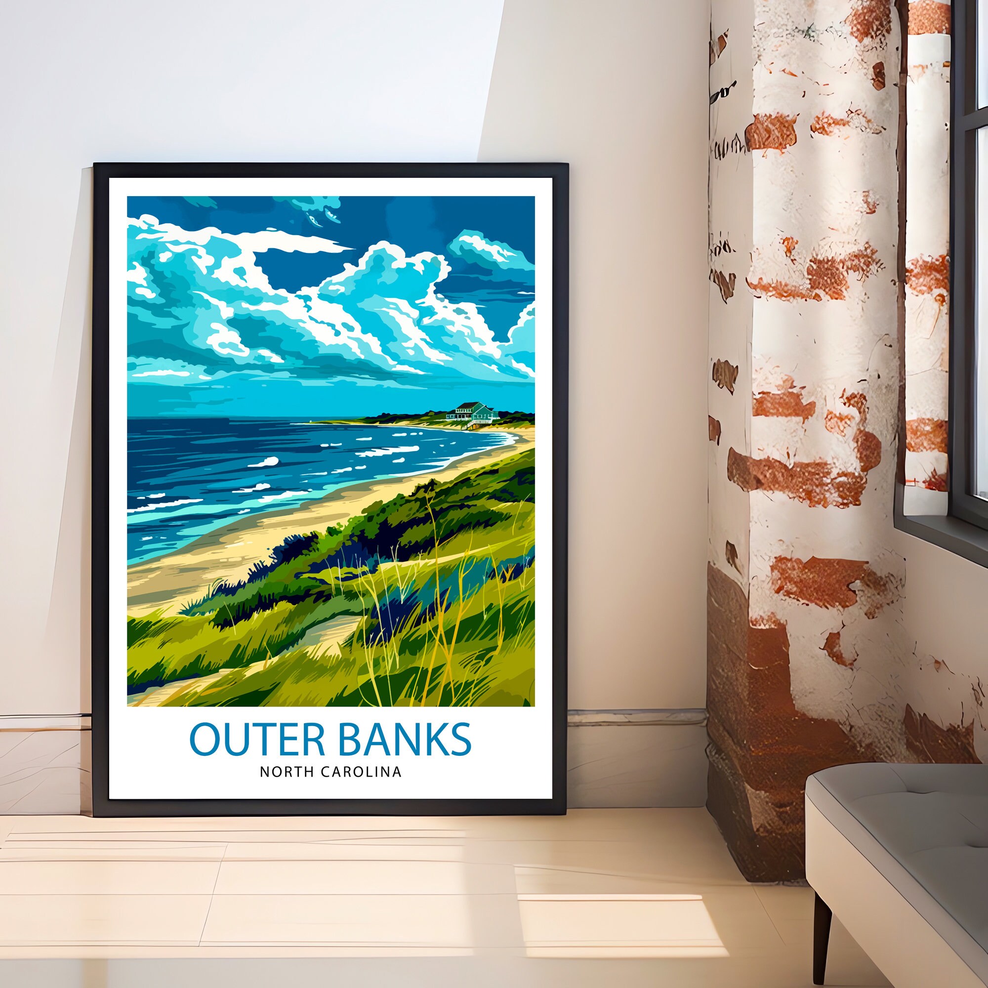 Outer Banks North Carolina Travel Print Wall Decor Wall Art Outer Banks ...