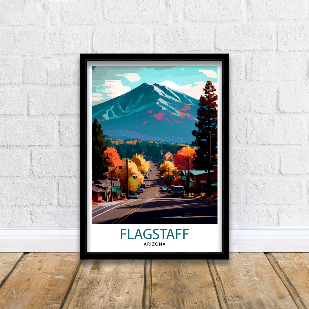 Flagstaff Arizona Travel Poster Flagstaff Wall Decor Flagstaff Art ...