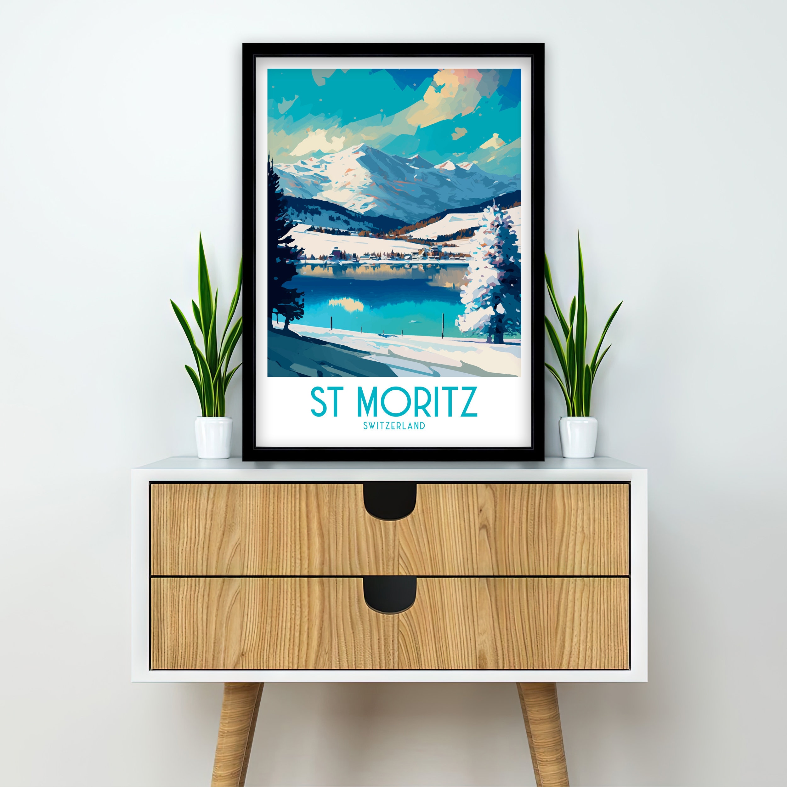 St Moritz Travel Print St Moritz Poster Travel Poster St - Etsy Canada