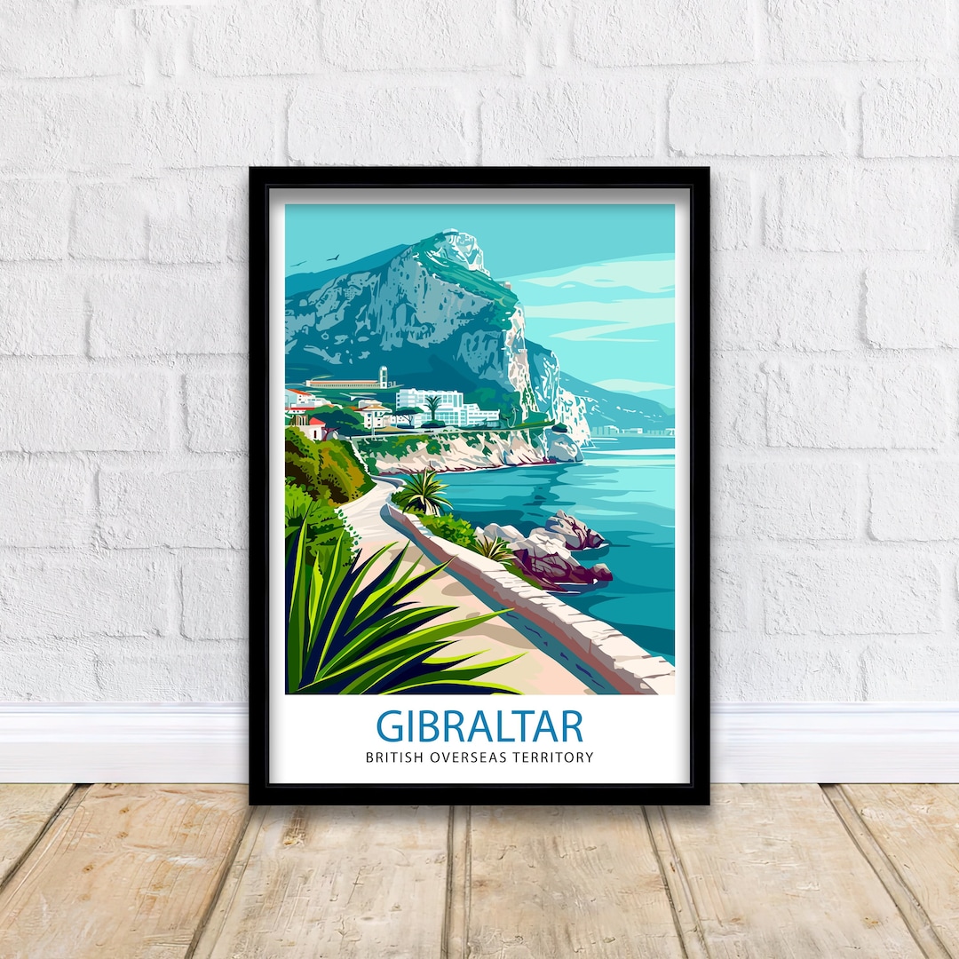Gibraltar Travel Print Wall Decor Wall Art Gibraltar Wall Hanging Home ...